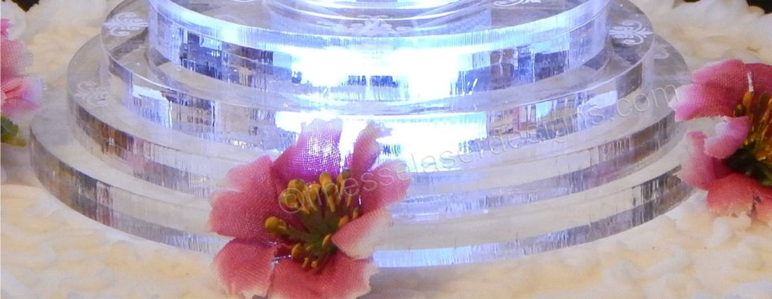 Personalized Monogram Heart Lighted Acrylic LED Wedding Cake Topper ...